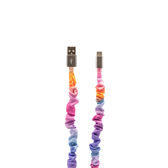 60W Rainbow Fabric USB-A to C Cable - LeTouch